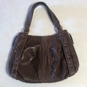 Junior Drake | Bags | Junior Drake Brown Leather Shoulder Bag With ...